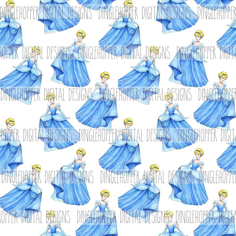 Cinderella Pattern, Cinderella Seamless, Cinderella Digital Print ...