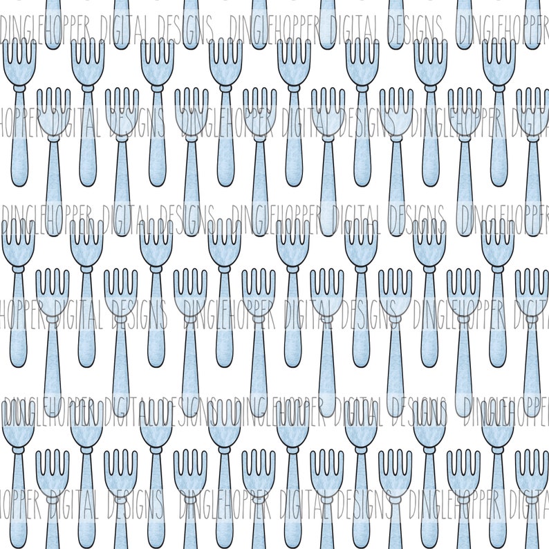 Dinglehopper Pattern, Ariel Fork Seamless, Dinglehopper Digital Print ...