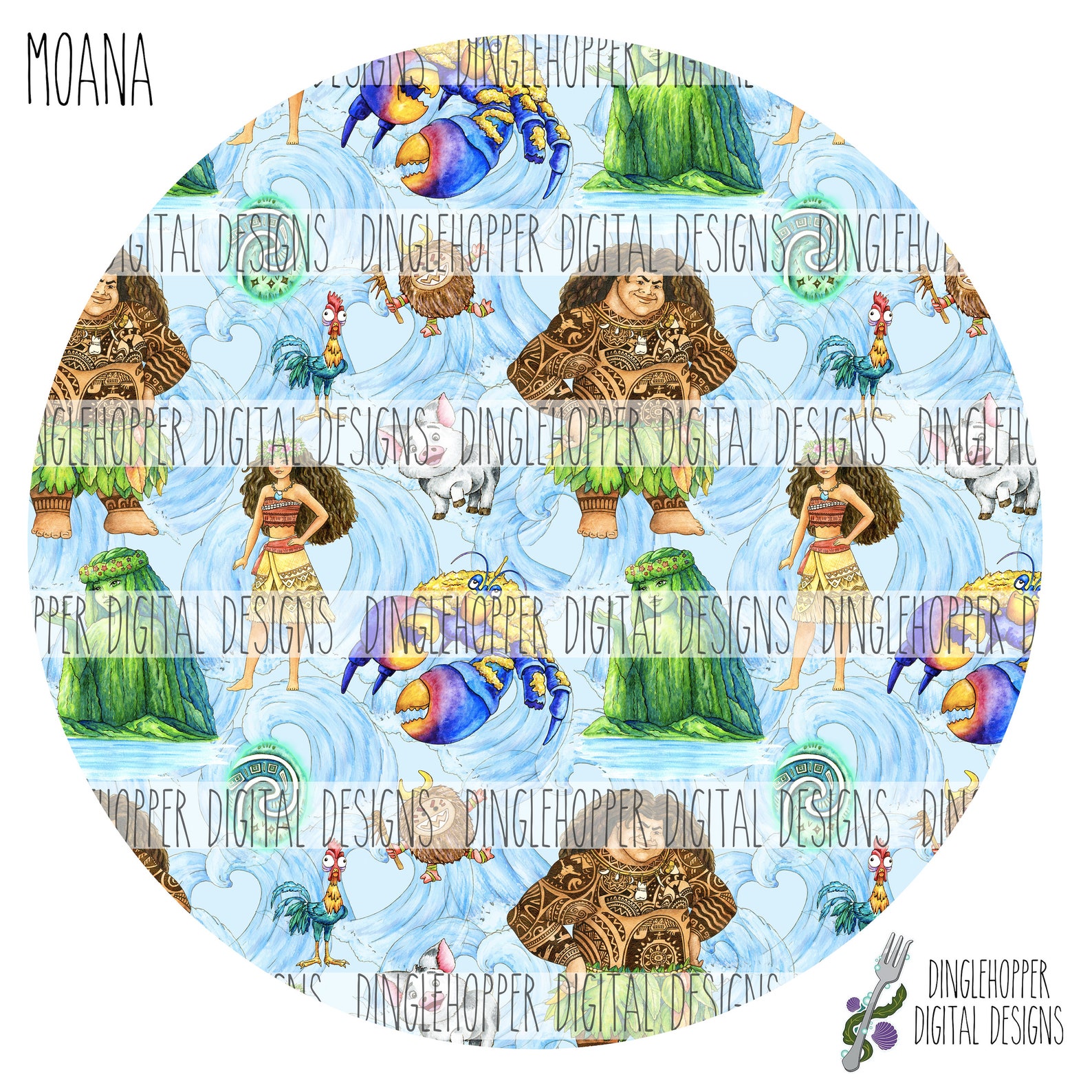 Moana Pattern Moana Seamless Moana Digital Print Moana - Etsy
