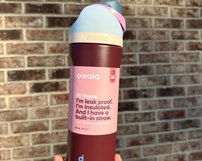 Custom Engraved Owala Bottle-maroon Owala-24oz Owala-engraved Owala ...