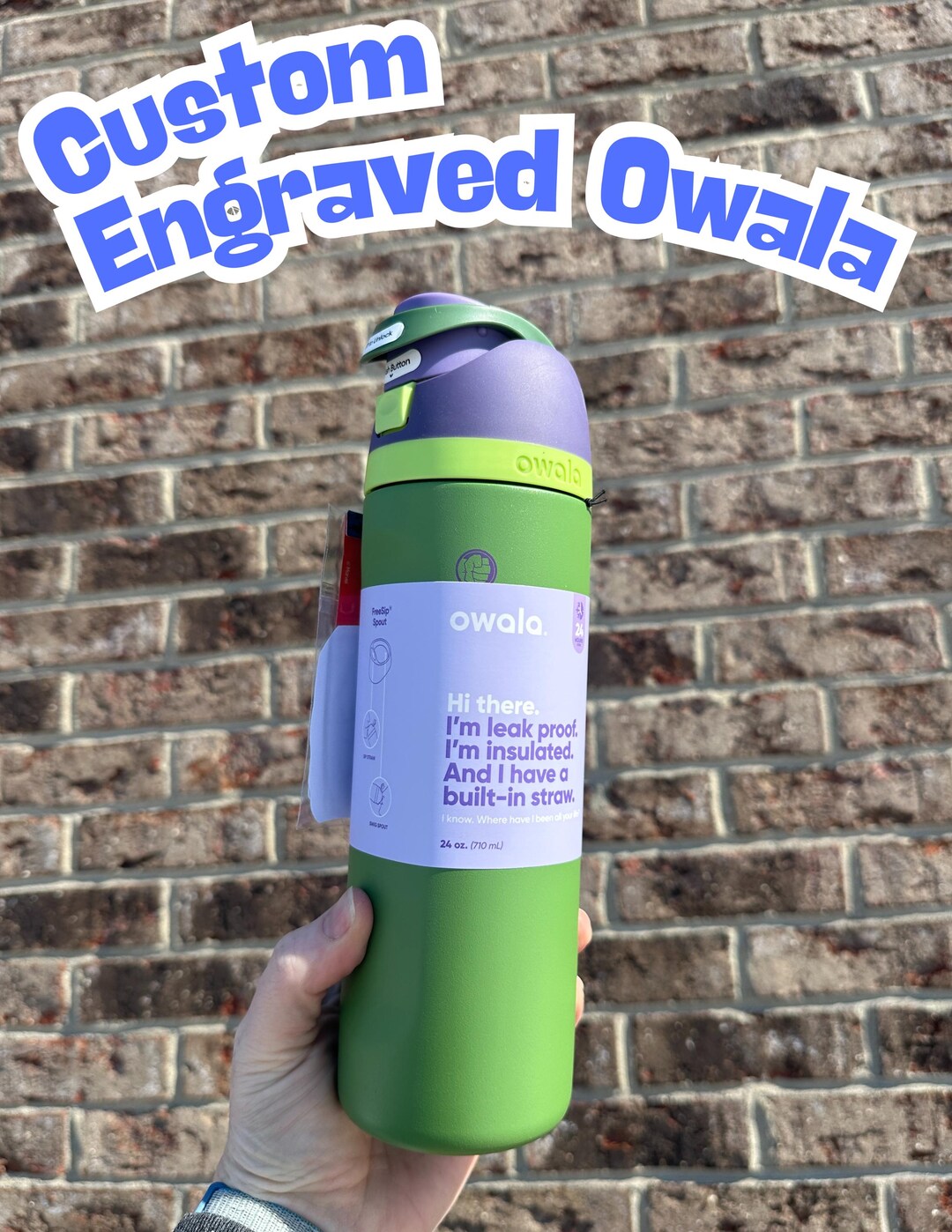 Custom Engraved Owala Bottle-hulk Owala-24oz Owala-engraved Owala ...