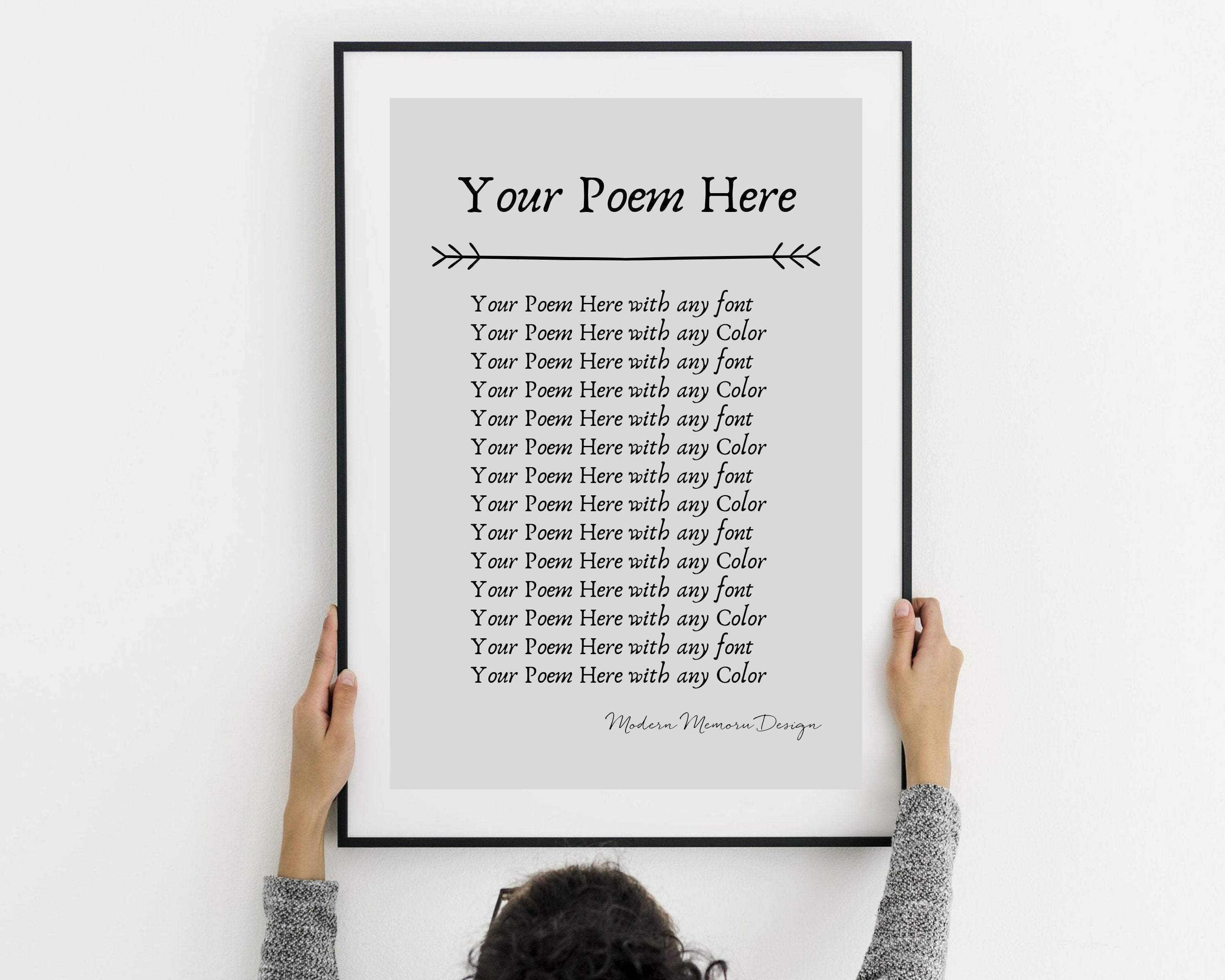 Custom Poem Print Poem Print Poetry Print Custom Quote Etsy