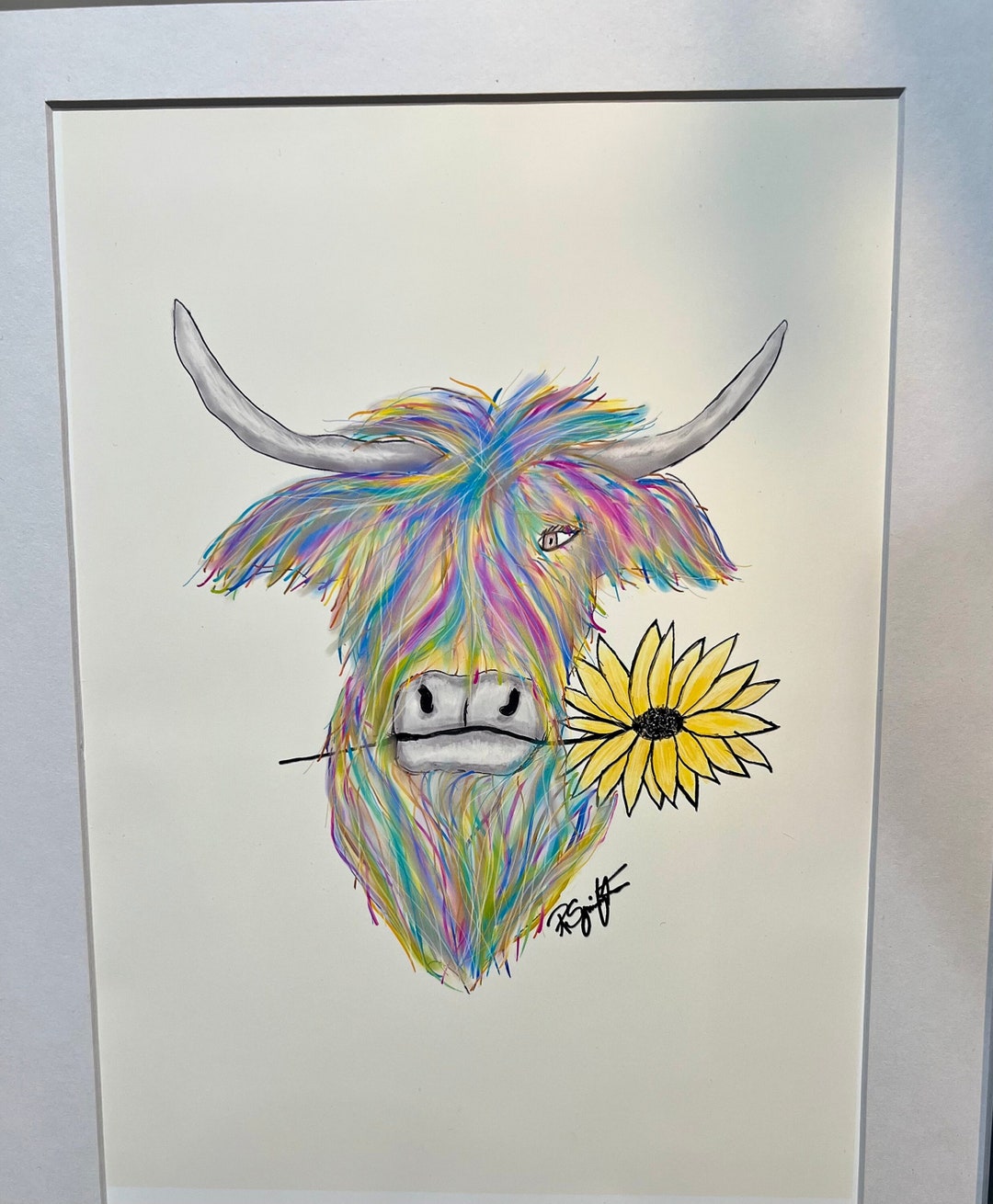 Colourful Coo Print Abstract Print Cow Print Colourful Cow Highland Cow ...