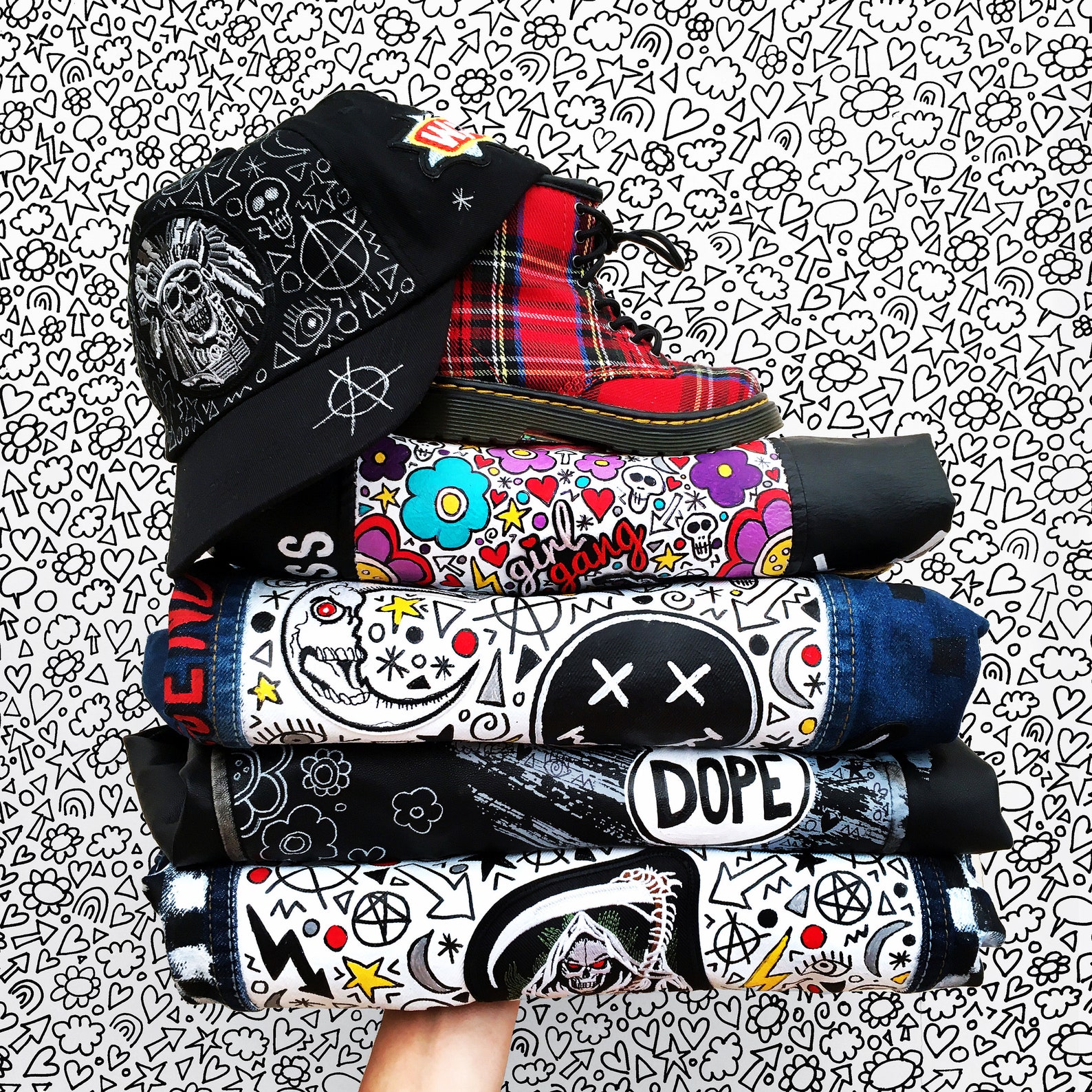 REBEL DENIM JACKET Hand Painted Personalised Alternative Punk - Etsy