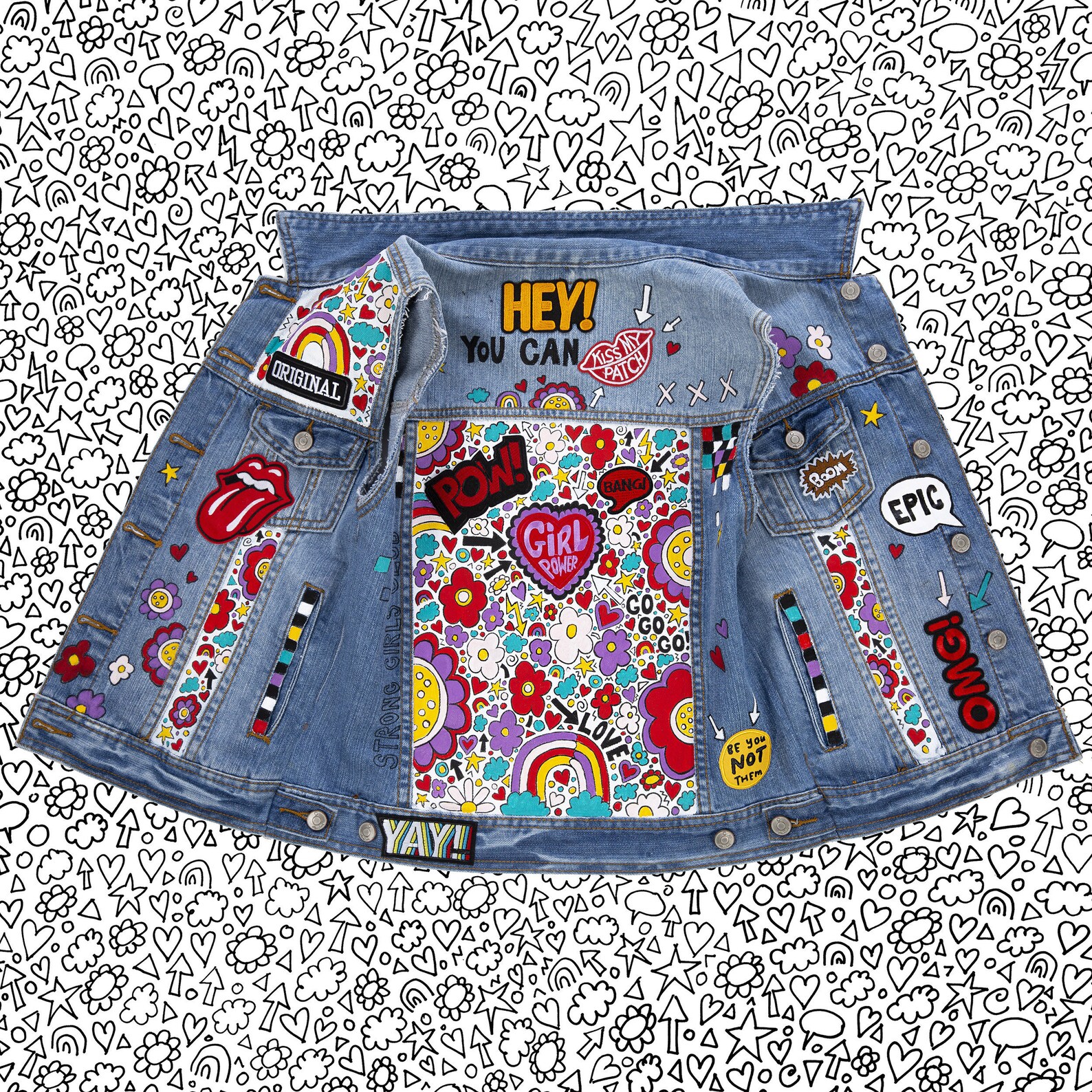 ADULT DENIM JACKET Hand Painted Personalised Custom Denim Jean - Etsy