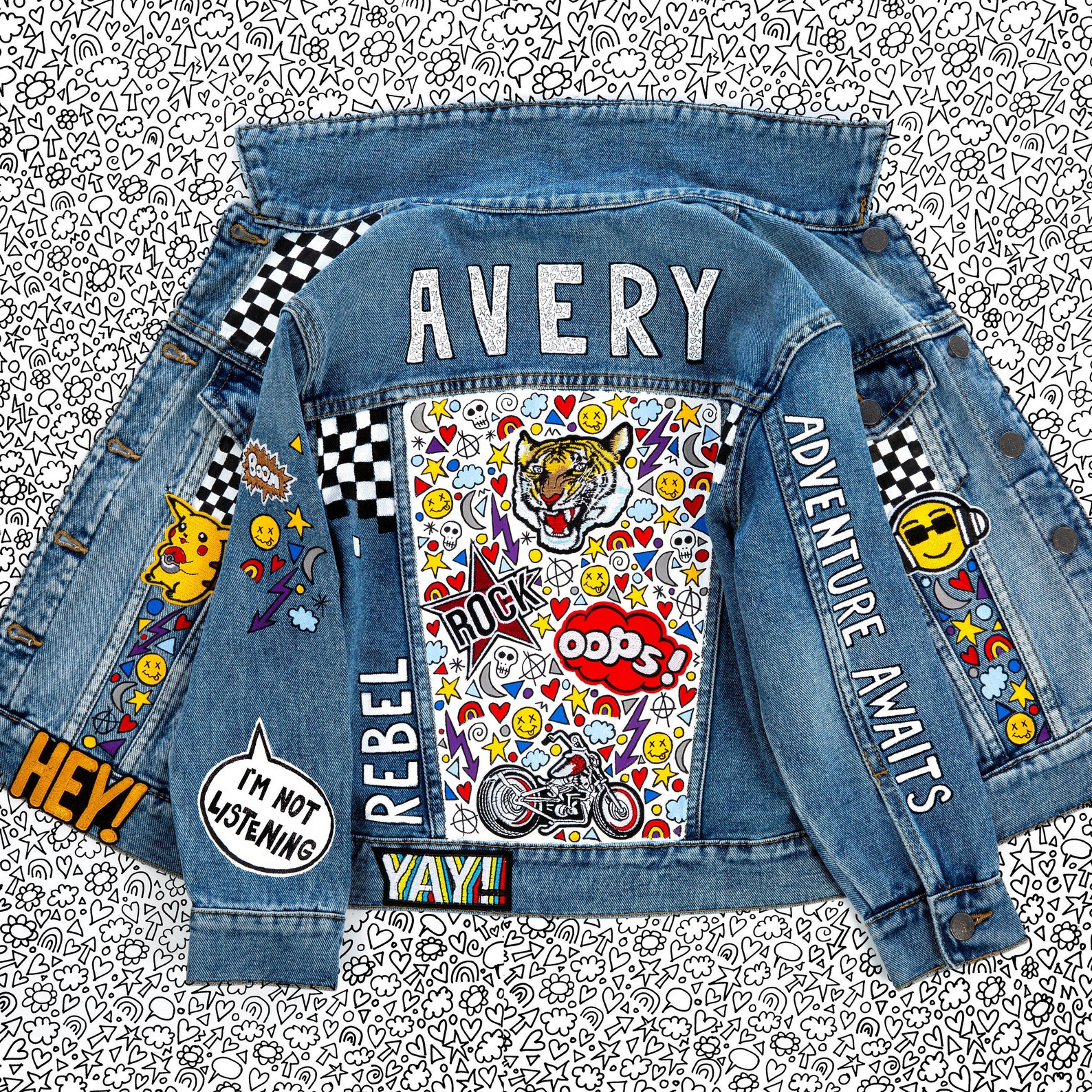 REBEL DENIM JACKET Hand Painted Personalised Alternative Punk - Etsy