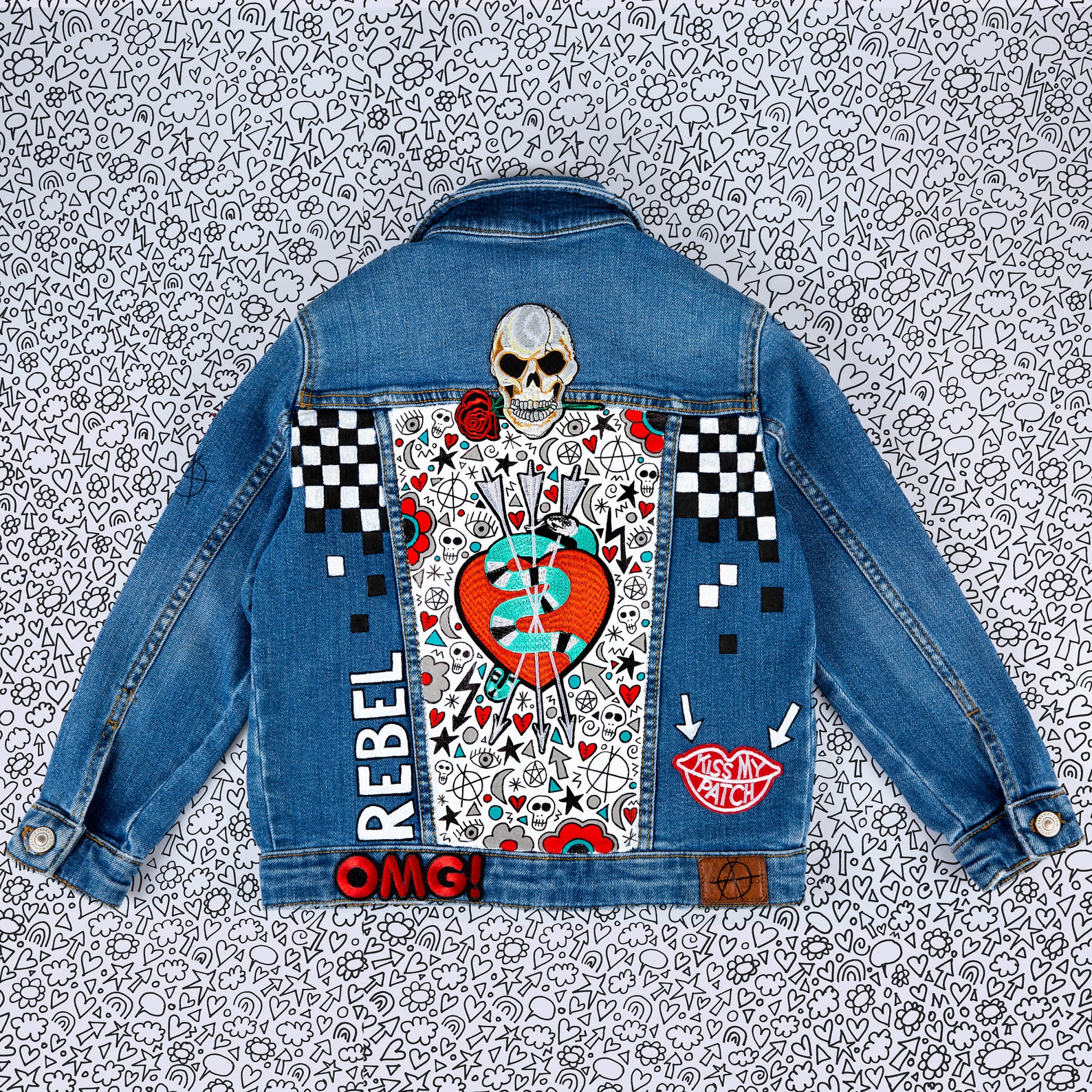 REBEL DENIM JACKET Hand Painted Personalised Alternative Punk - Etsy
