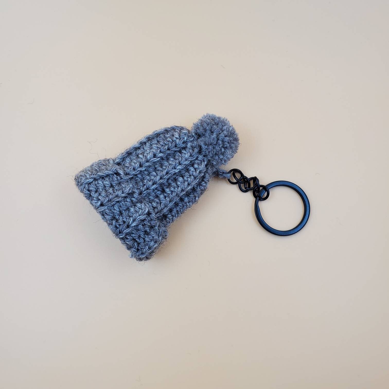 Mini Crochet Beanie Keychain - Etsy