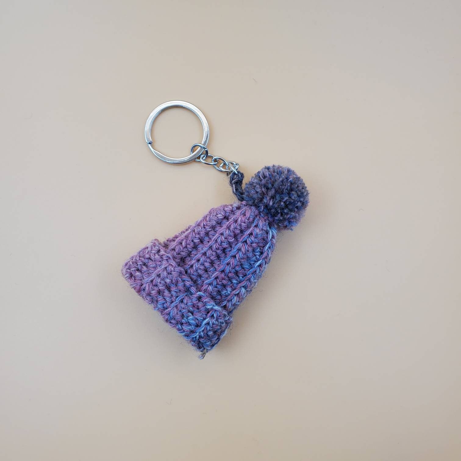 Mini Crochet Beanie Keychain - Etsy