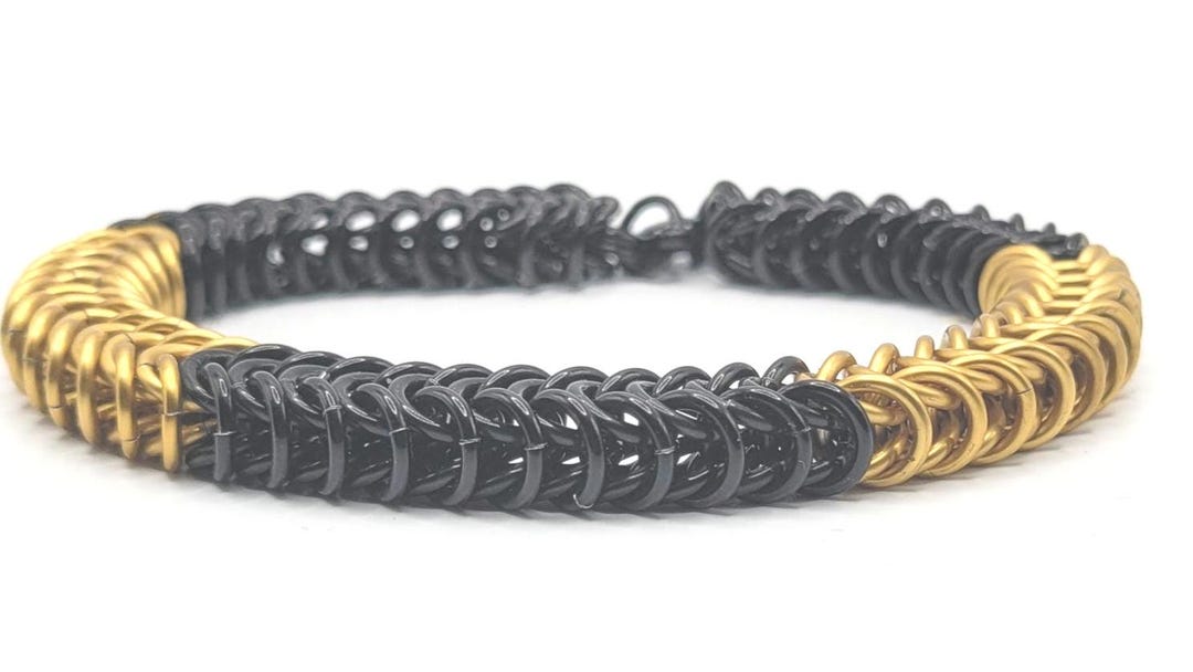 Black and Gold Bracelet - Etsy