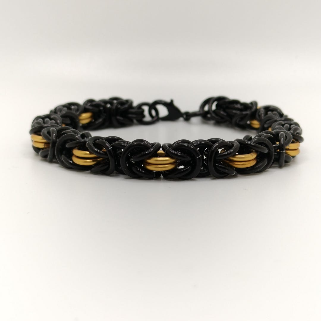 Black and Gold Bracelet - Etsy