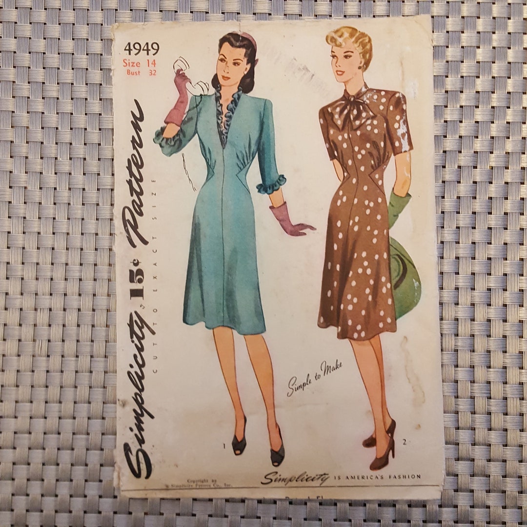 Simplicity Vintage Sewing Pattern 4949 Dress Size 14 - Etsy