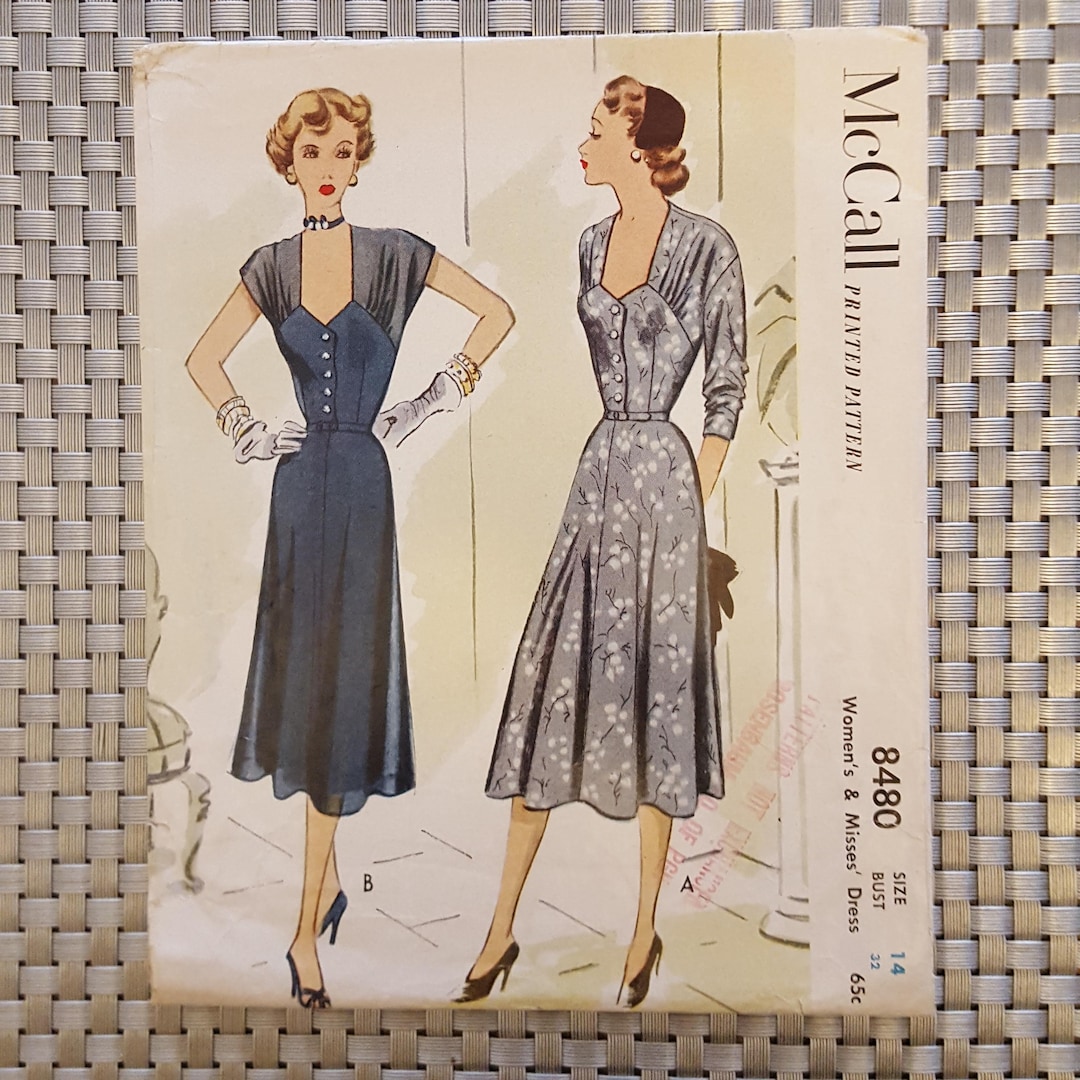 Mccall's 1951 Vintage Sewing Pattern Women's Dress - Etsy
