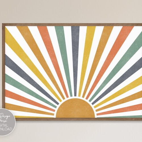 Digital Print Retro Sun Printable Wall Art Nursery Boho - Etsy