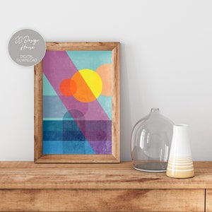 Abstract Color Block Art Print, Colorful Wall Art, Geometric Wall Art ...