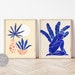 Blue Wall Art Gallery Wall Set of 8 Prints Mid Century - Etsy