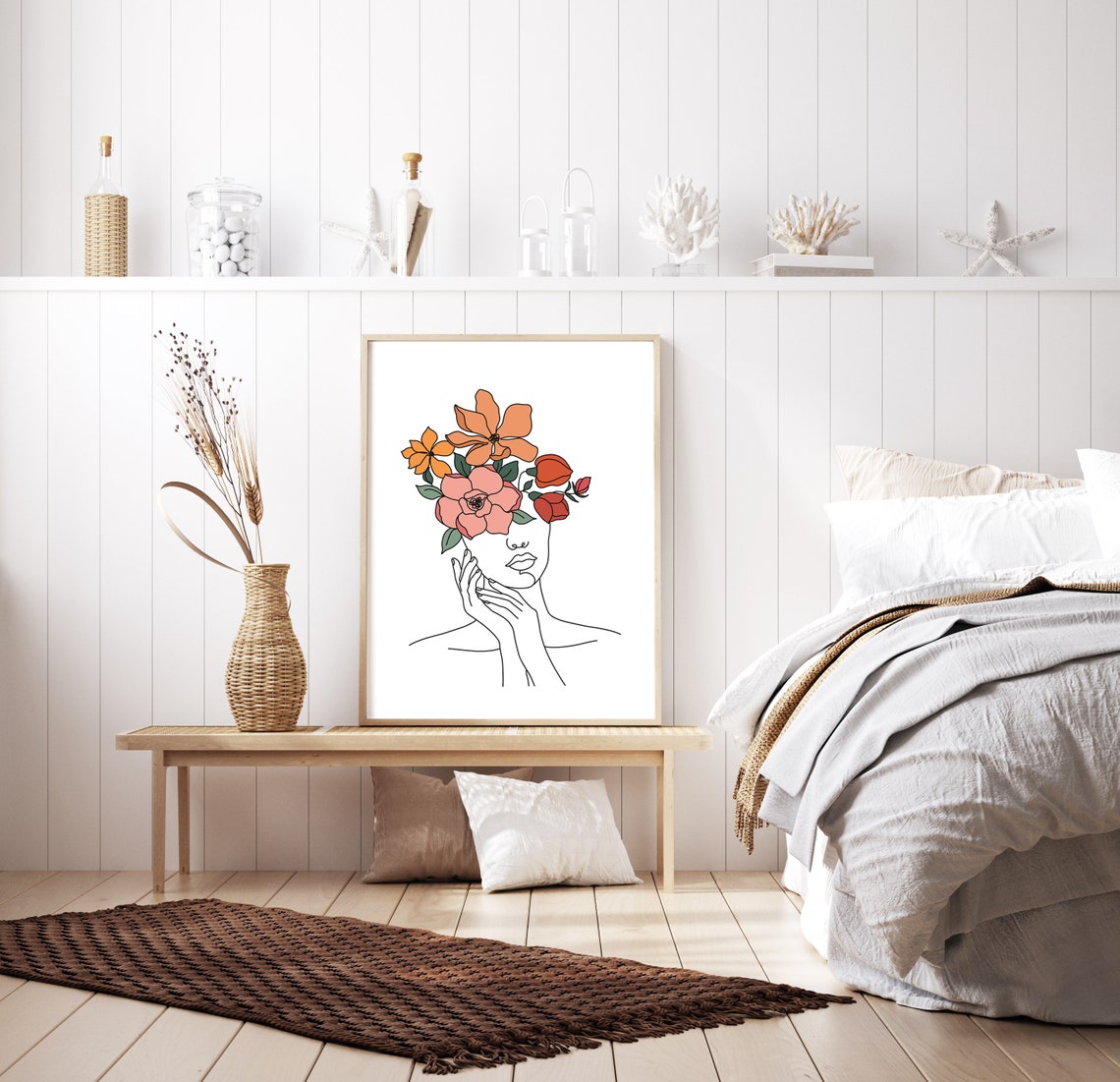 DIGITAL, Modern Woman Line Drawing Printable Wall Art, Minimalist Wall ...