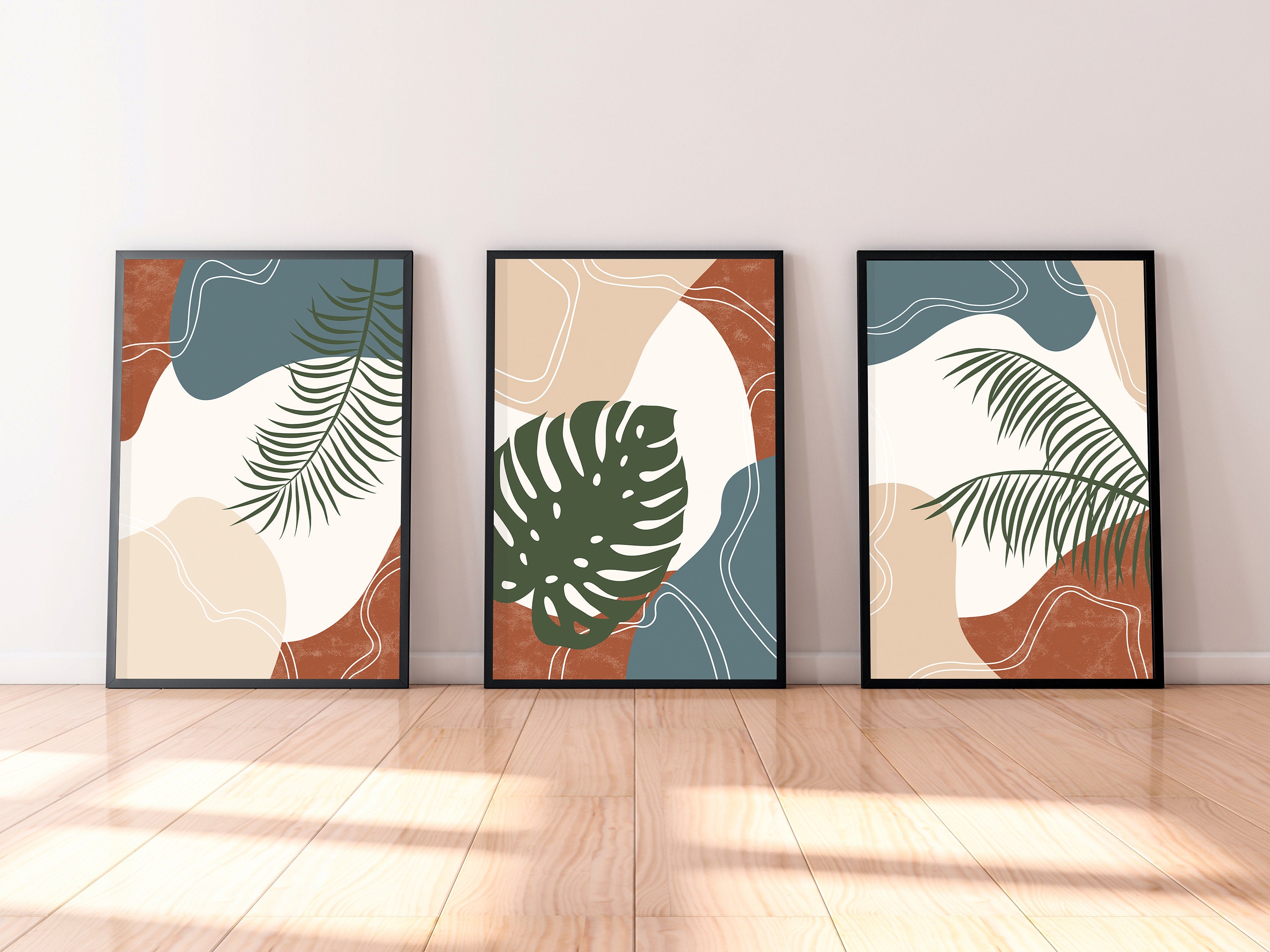 Wall Decor Living Room Abstract Gallery Wall Set Modern Home | Etsy