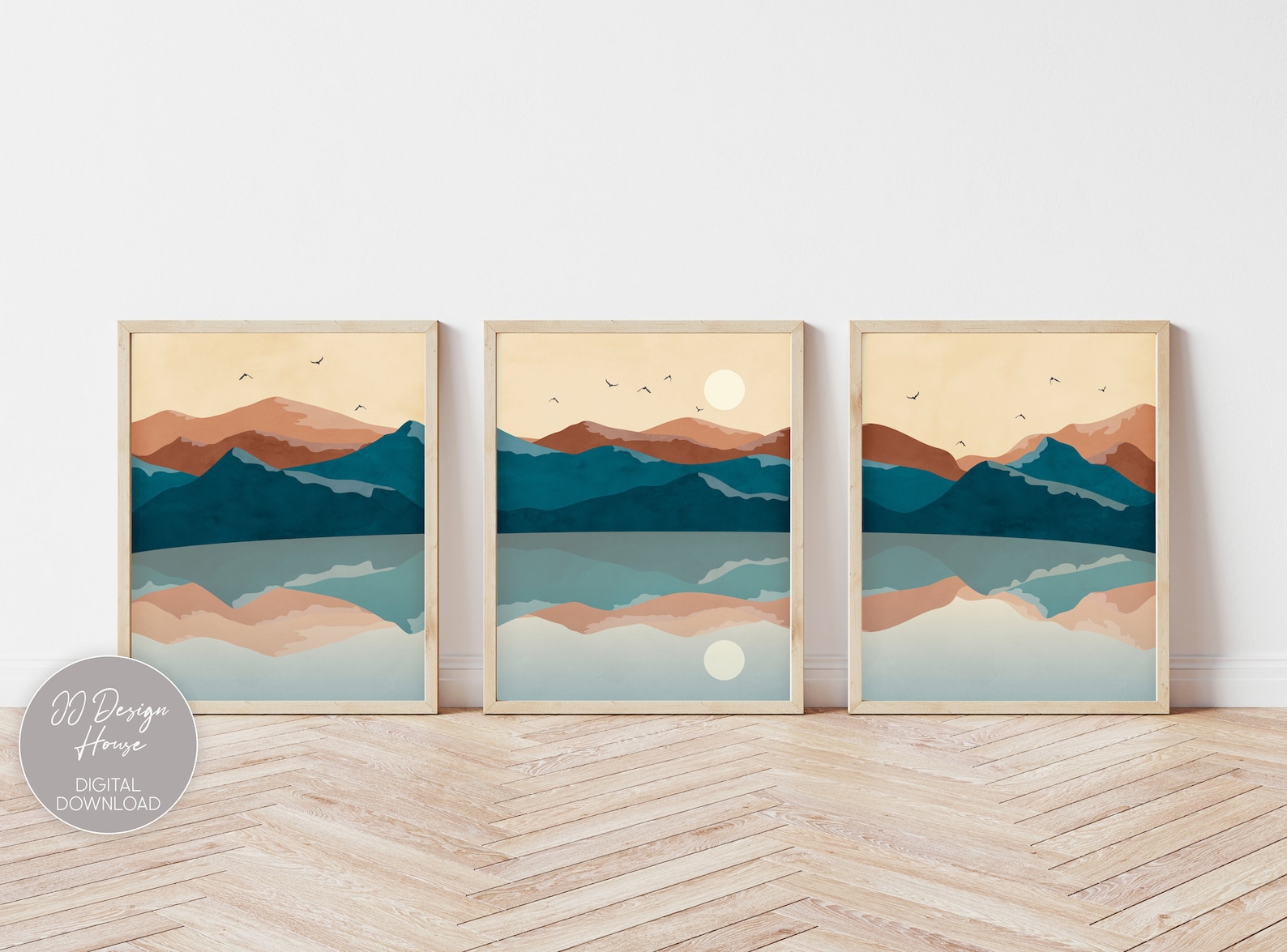 Mountain Print Set of 3 Abstract Landscape Minimal Wall Art - Etsy