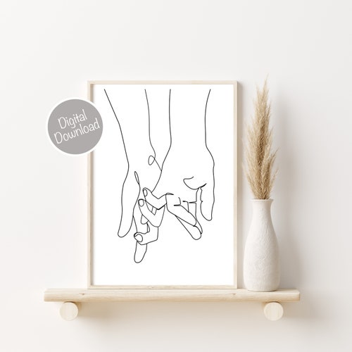 Couple Line Drawing Minimal Wall Art Hand Line Art Couple - Etsy