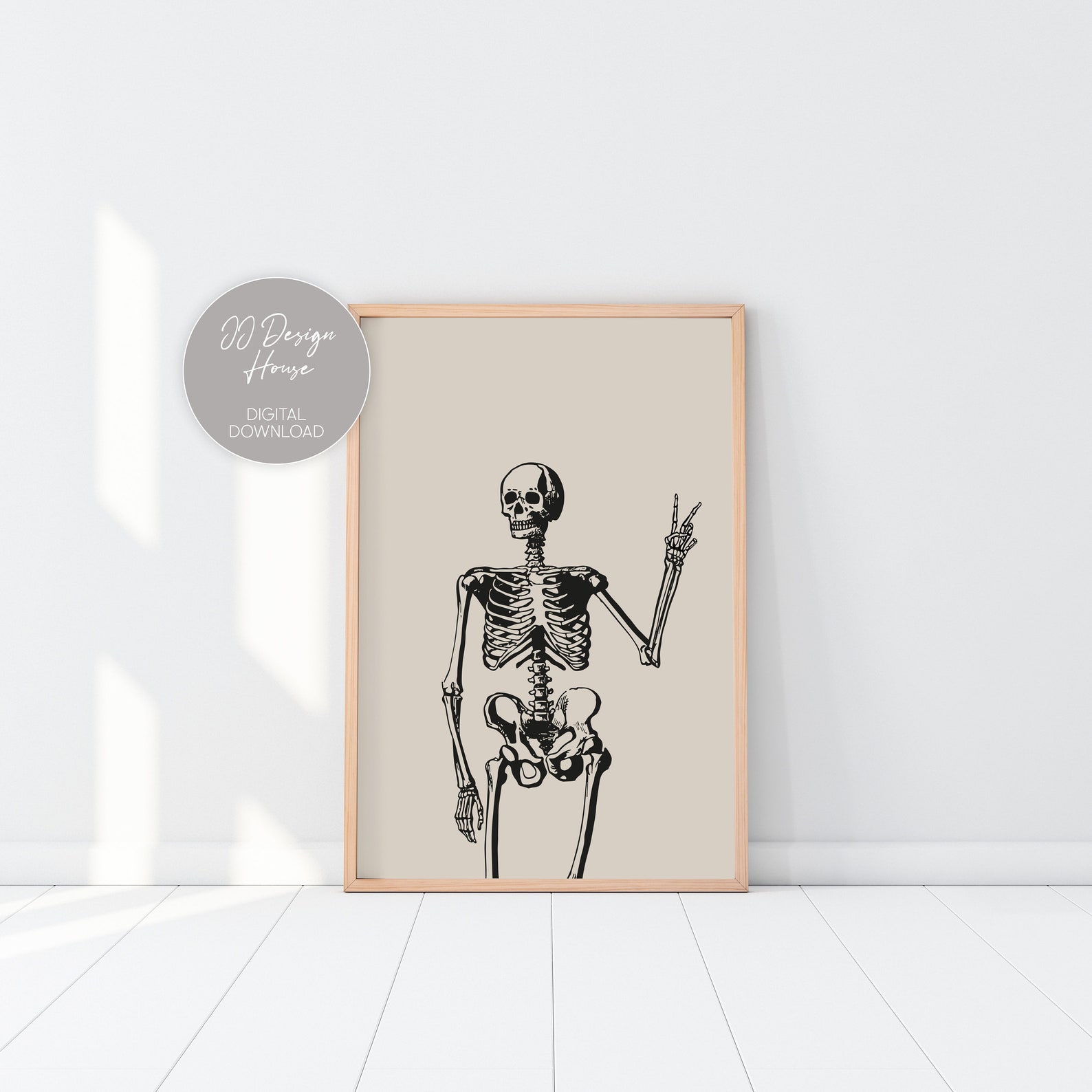 Skeleton Print Halloween Print Halloween Wall Art Spooky - Etsy