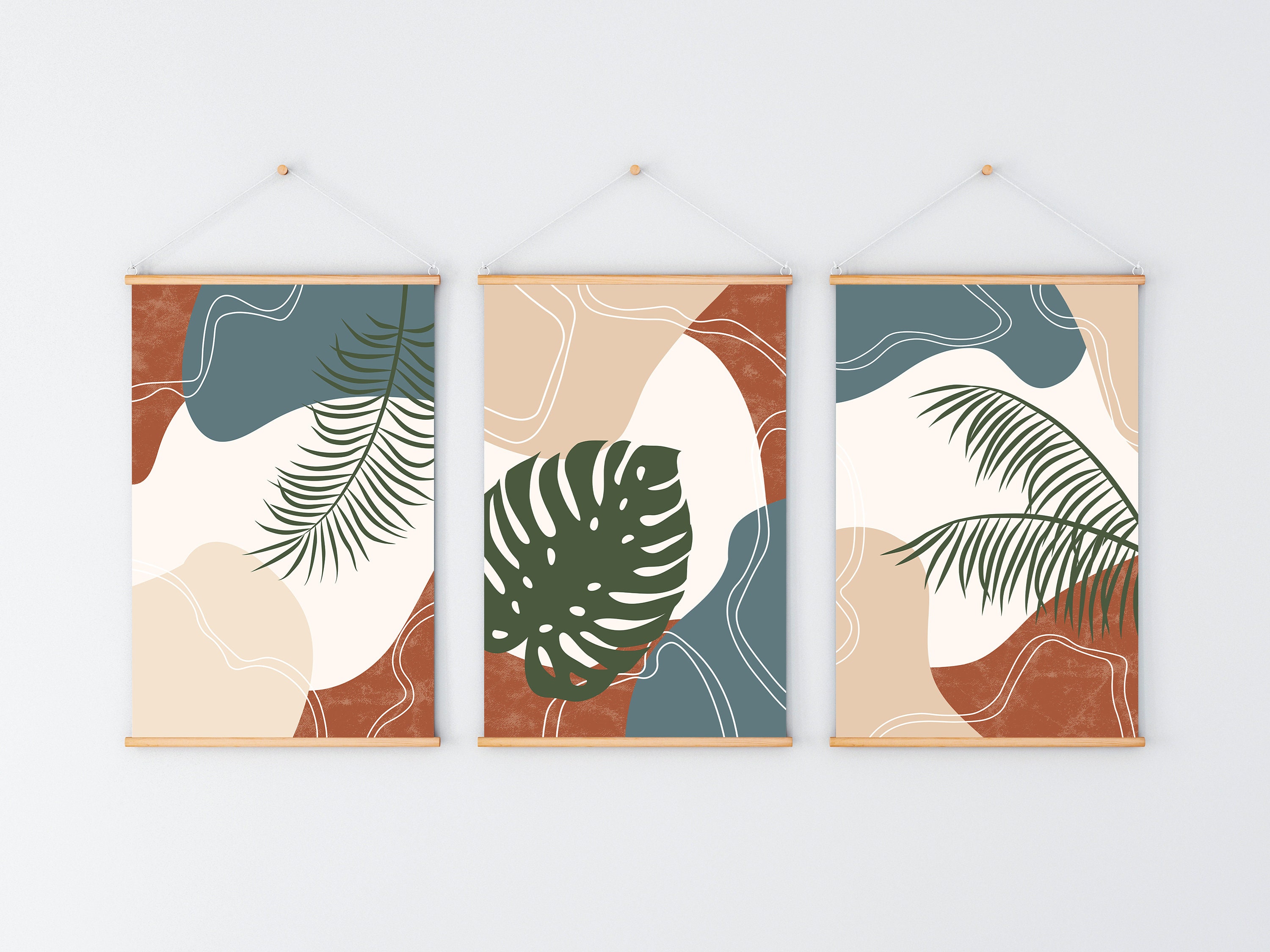 Wall Decor Living Room Abstract Gallery Wall Set Modern Home | Etsy