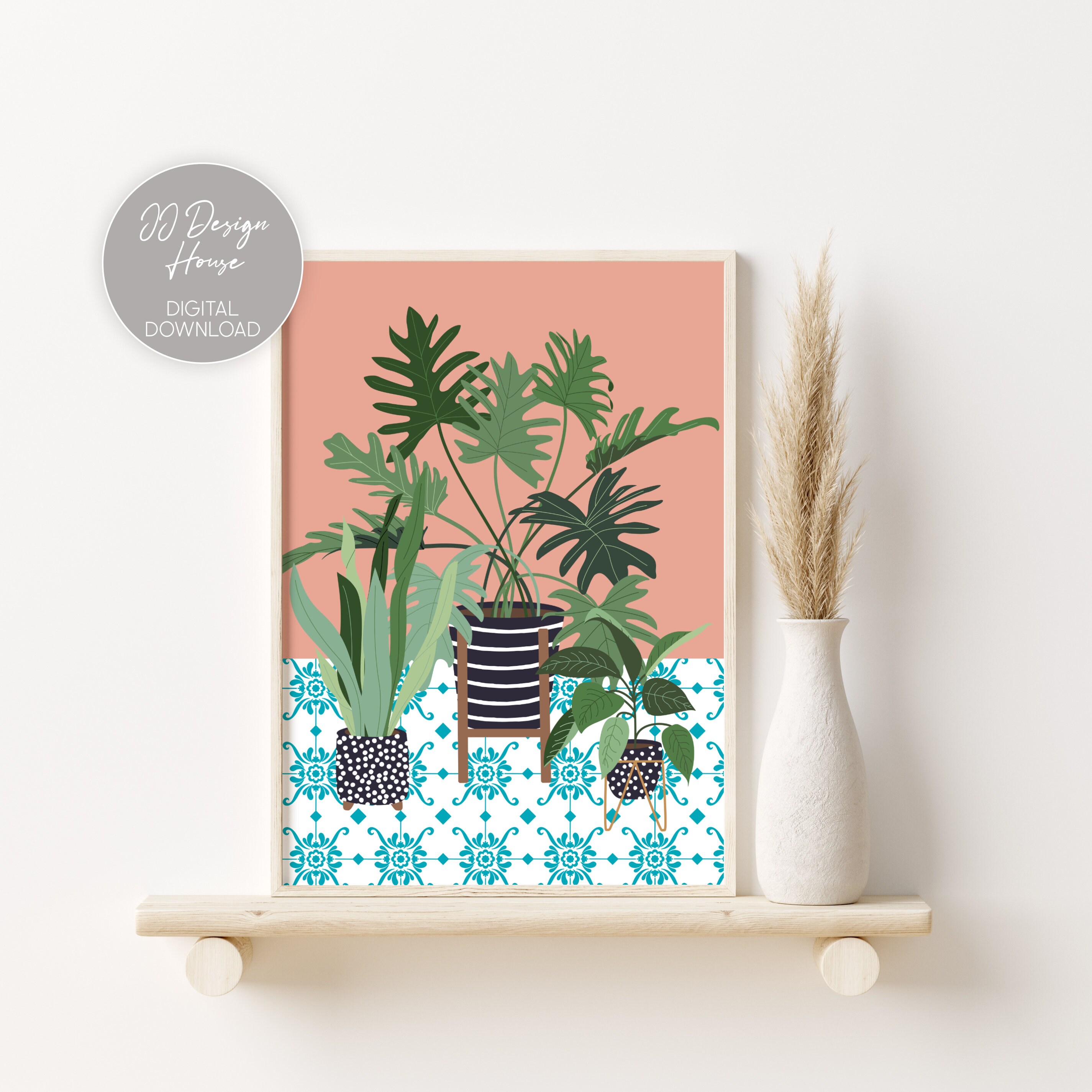 Prints Houseplant Art Plant Lover Gift Home is Where My Plants Are Boho ...