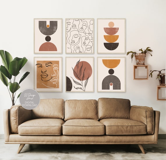 Art And Collectibles Boho Abstract Wall Art Gallery Wall Set Of 2 Prints