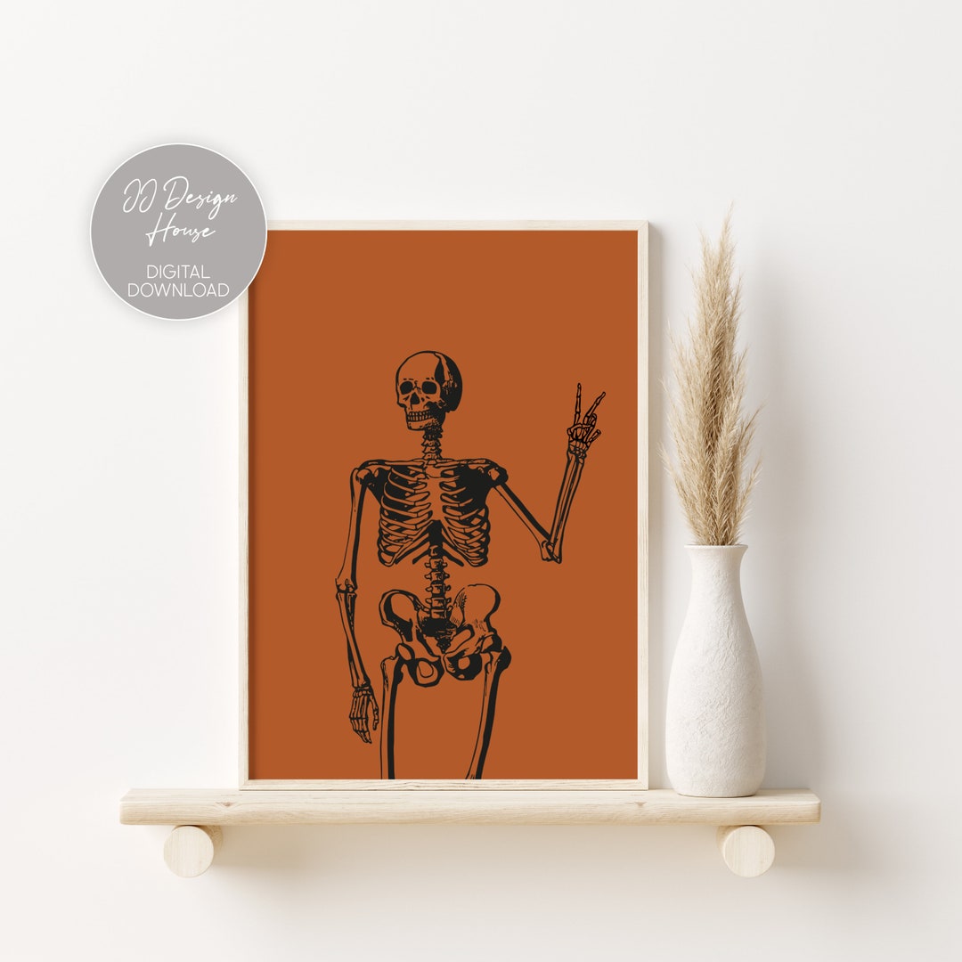 Halloween Print, Skeleton Print, Halloween Wall Art, Spooky Decor ...