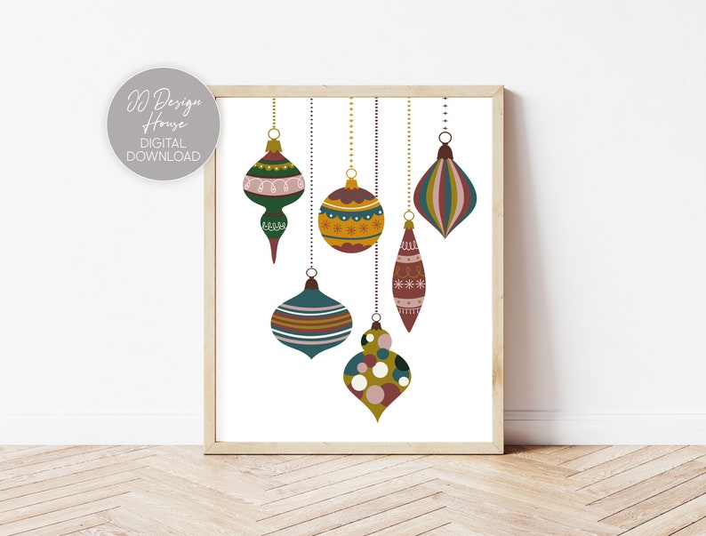 Christmas Print Boho Holiday Print Holiday Decor Christmas - Etsy