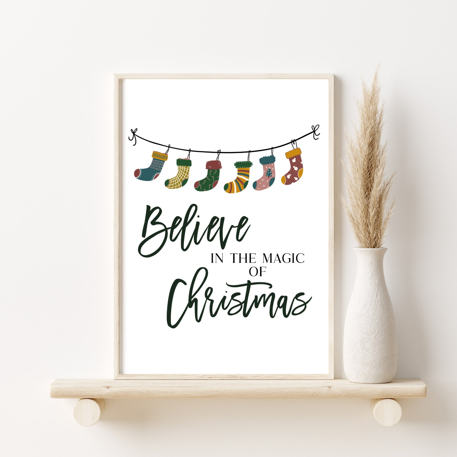Boho Christmas Prints Set of 8 Christmas Wall Art Christmas - Etsy