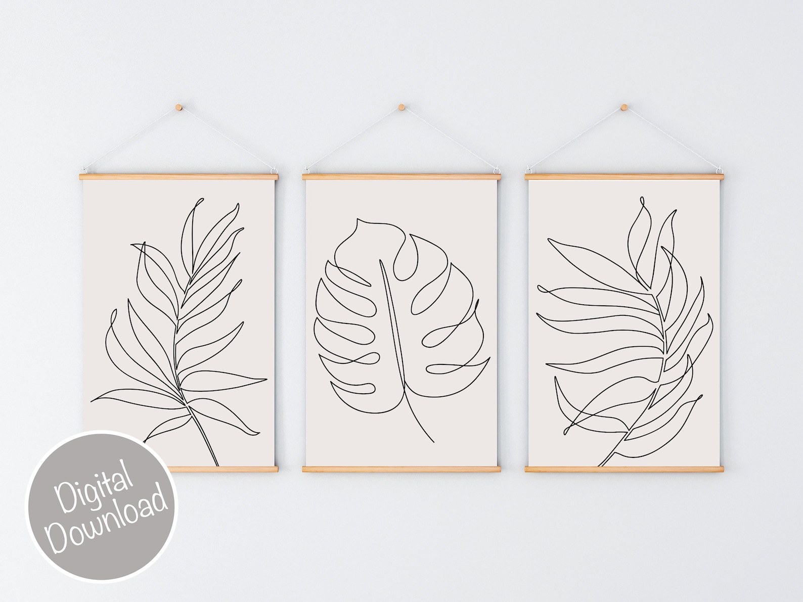 Minimalist Wall Art Plant Line Art Minimalist Decor Leaves | Etsy