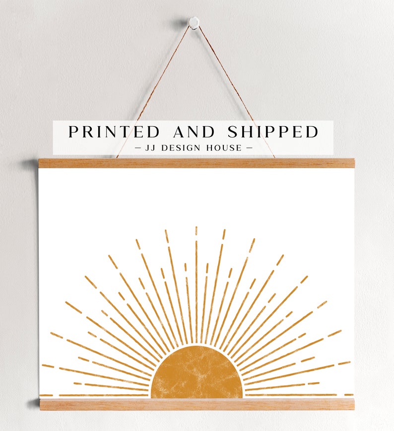 Boho Sun Print Wall Decor, Sunshine Print, Boho Prints, Minimalist Wall ...