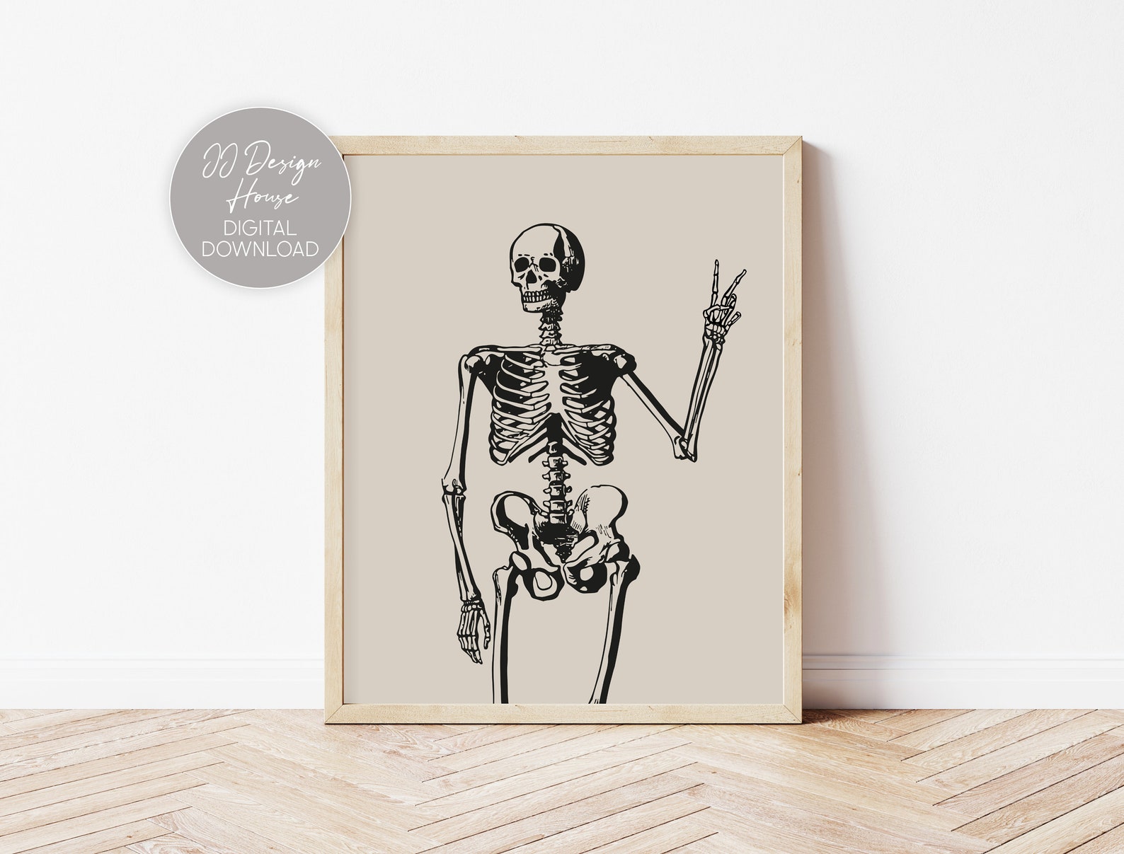 Skeleton Print Halloween Print Halloween Wall Art Spooky - Etsy