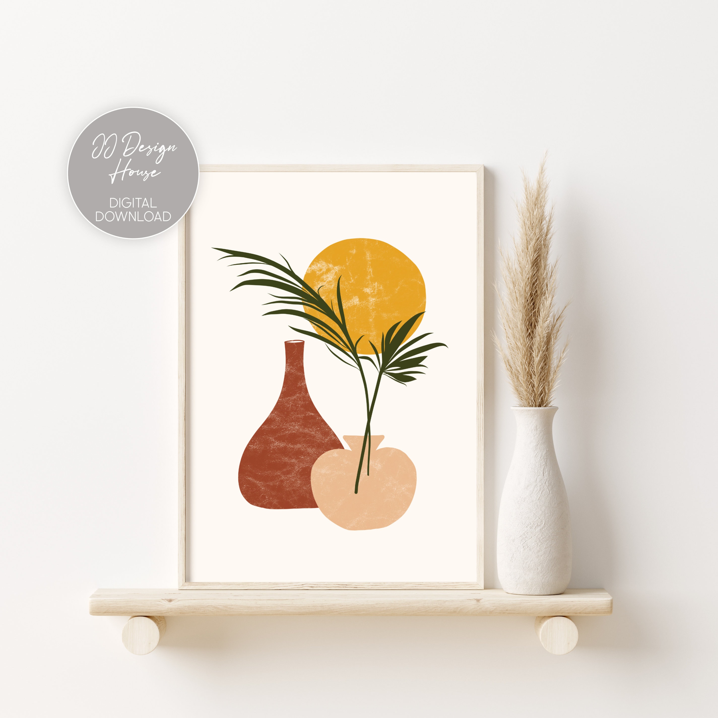 Boho Plant Art Printable Wall Art Abstract Botanical Print | Etsy