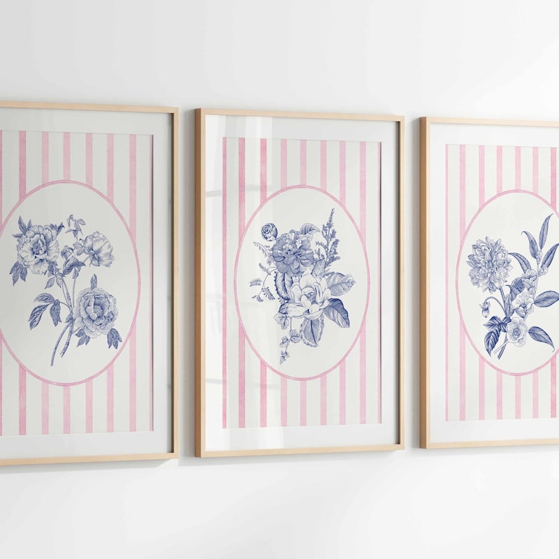Pink Blue Wall Art - Etsy