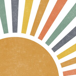 Boho Sun Print, Colorful Wall Art, Boho Wall Decor, Retro Wall Art ...