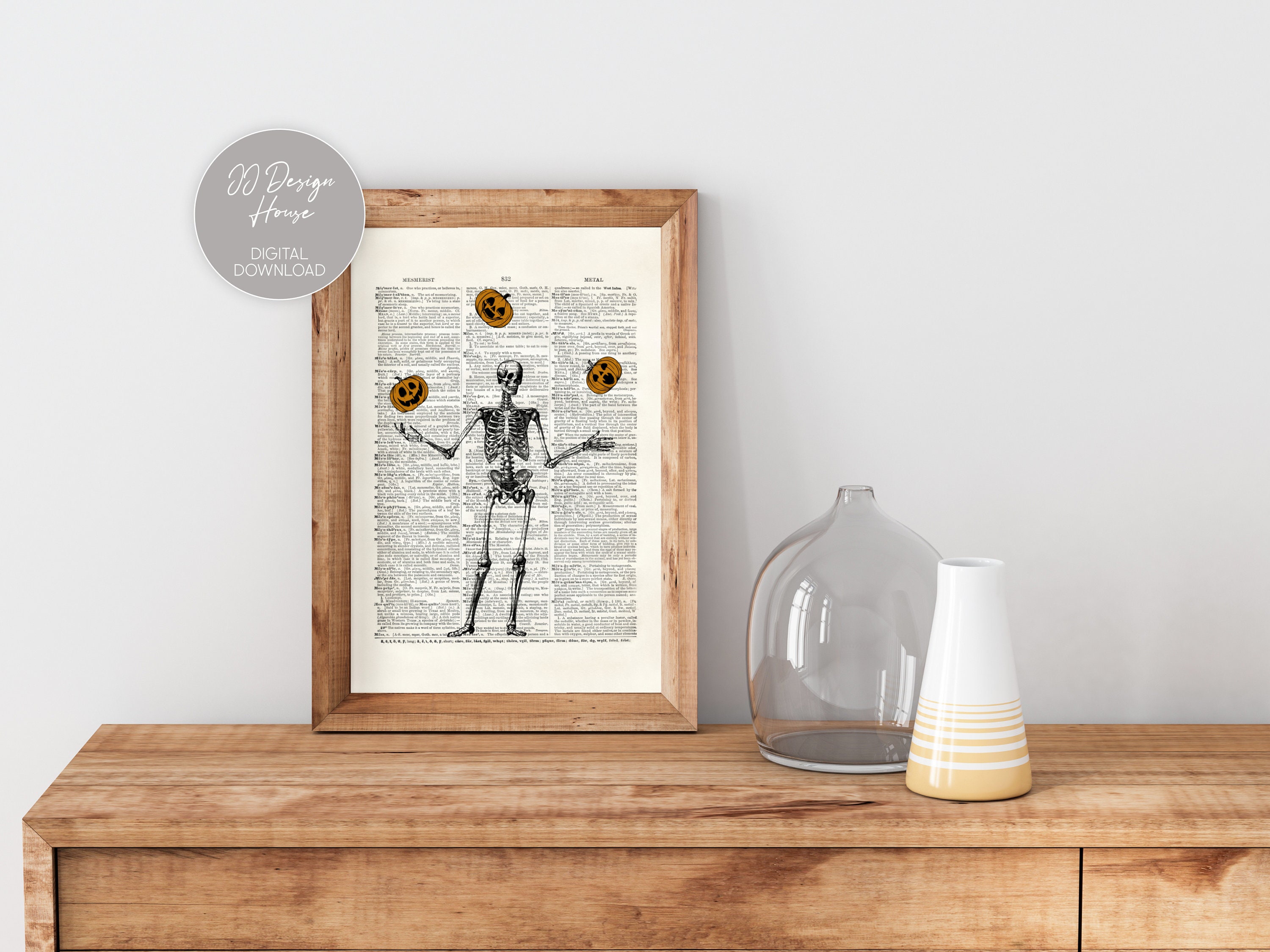 Skeleton Print Halloween Print Halloween Wall Art Spooky - Etsy