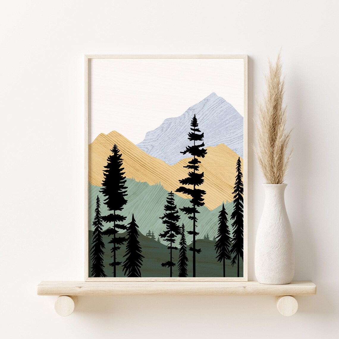 Abstract Mountain Print Set: Colorful Nature Wall Art (digital Download ...