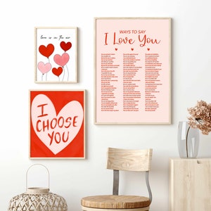 Valentines Day Decor Printables, Valentine Decor Prints Set of 10 ...