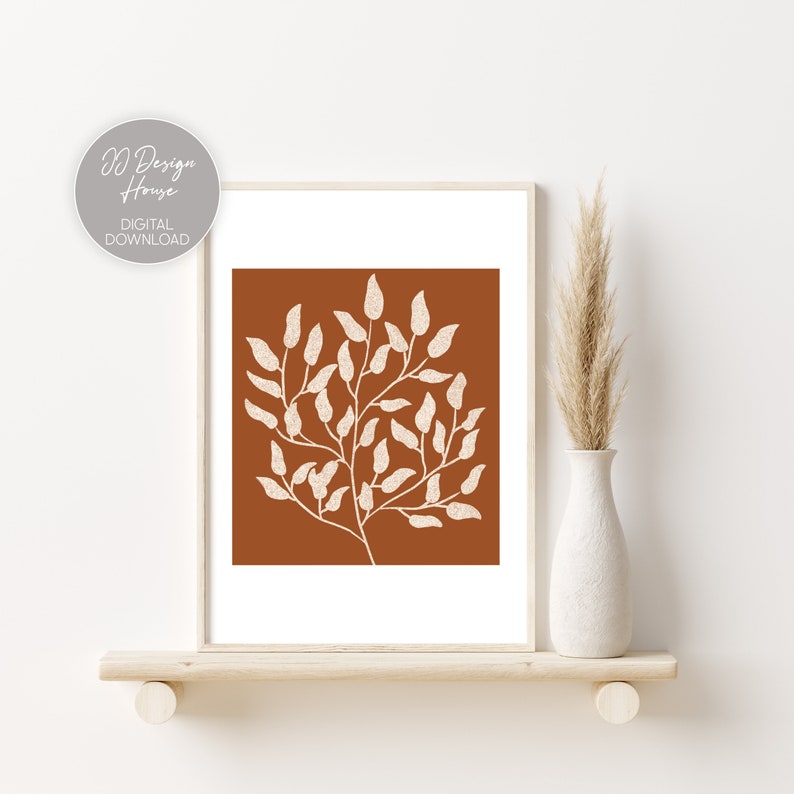 Botanical Art Set of 3 Prints Terracotta Gallery Wall Set - Etsy