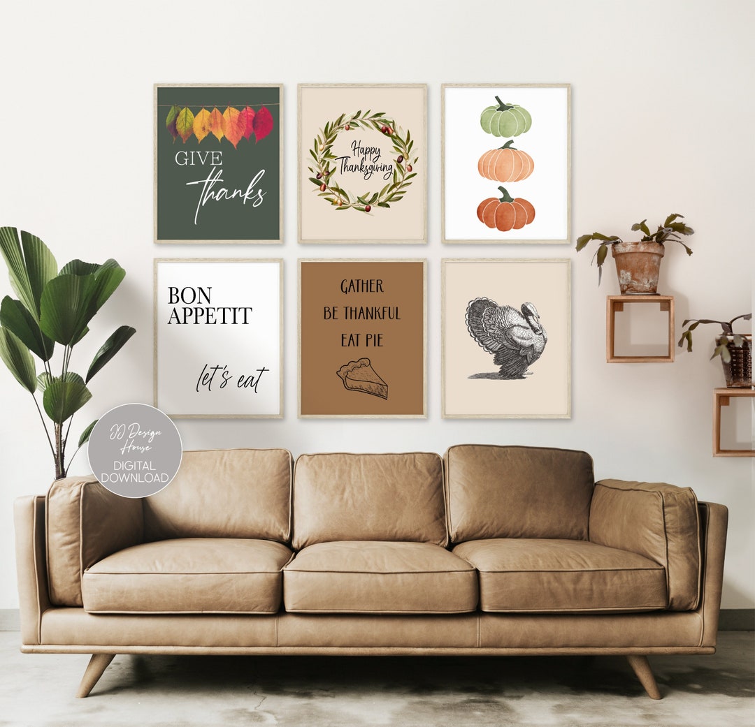 Thanksgiving Decor Gallery Wall Set Autumn Print Set - Etsy