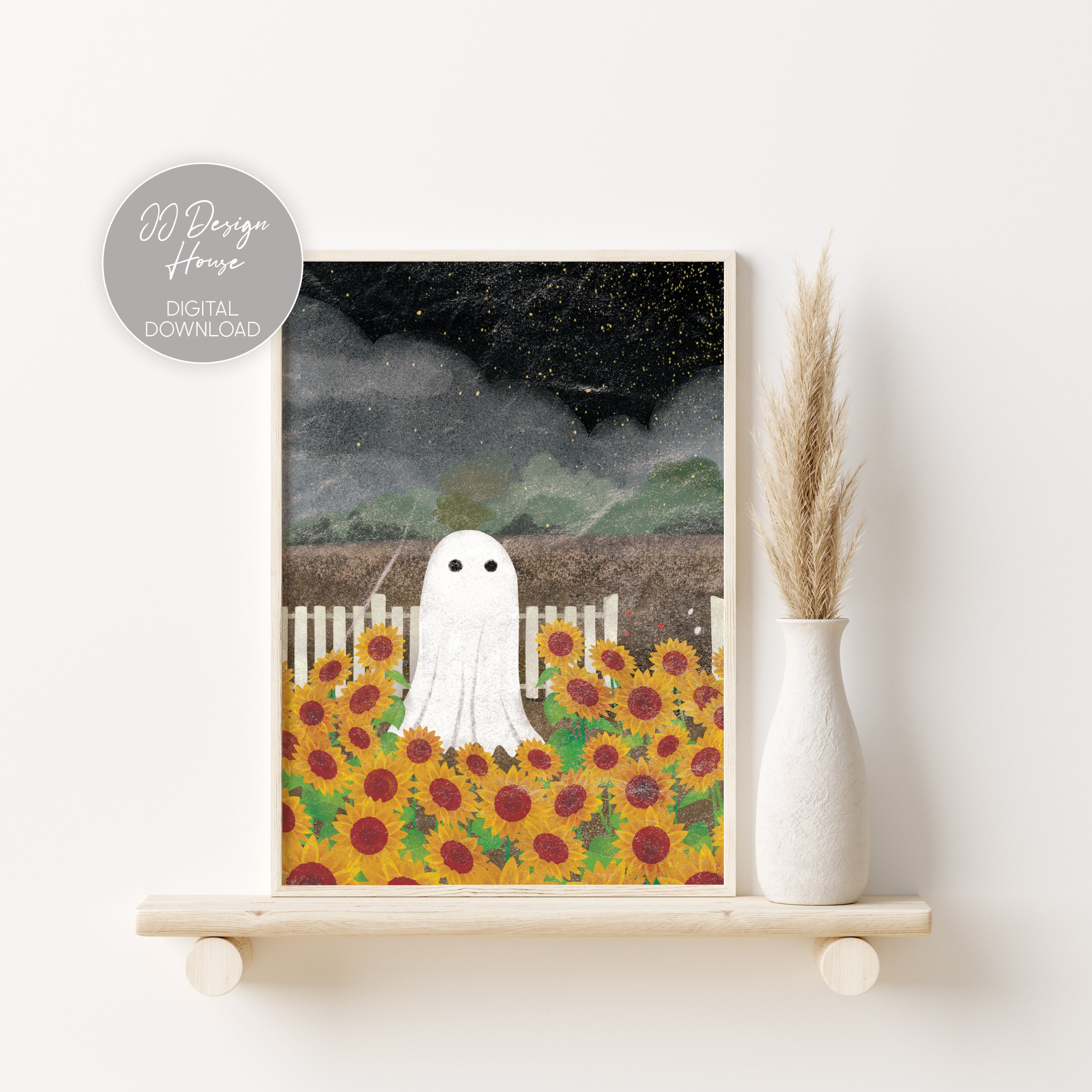 Halloween Print Ghost Wall Art Ghost Print Halloween Art - Etsy