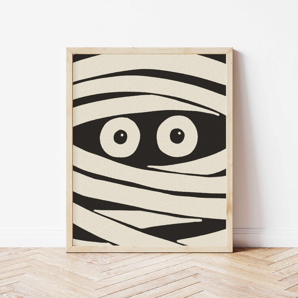 Mummy Halloween Wall Art Printable – Funny Cute Halloween Decor for ...