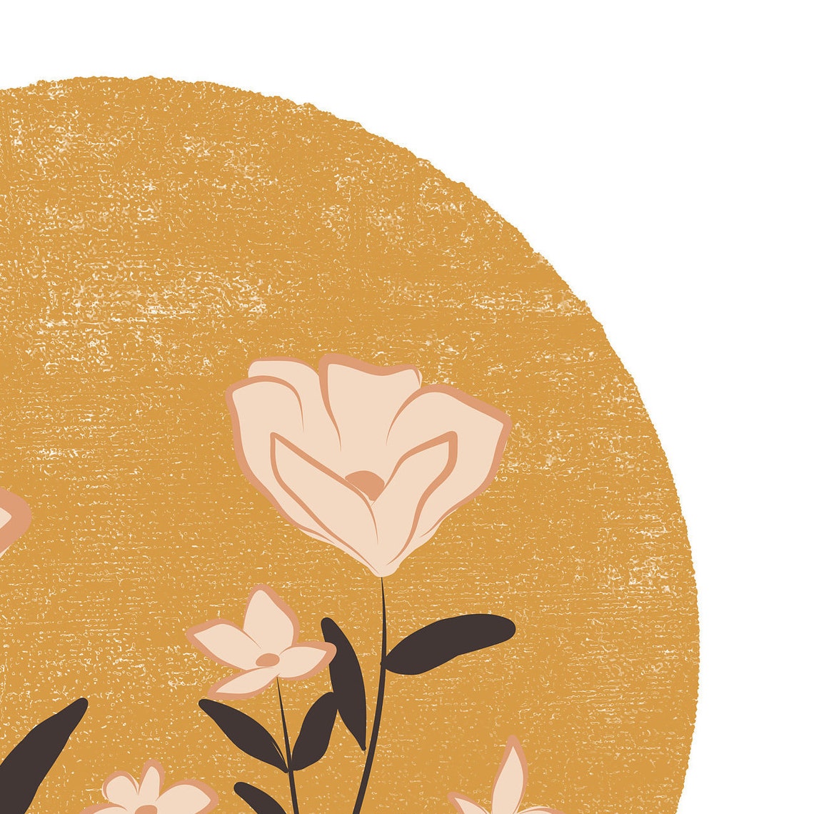 Boho Sun Wall Art Flower Art Print Set of 2 Bohemian Flower - Etsy