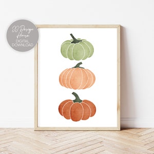 Pumpkin Print, Halloween Print, Autumn Wall Art, Thanksgiving Decor ...
