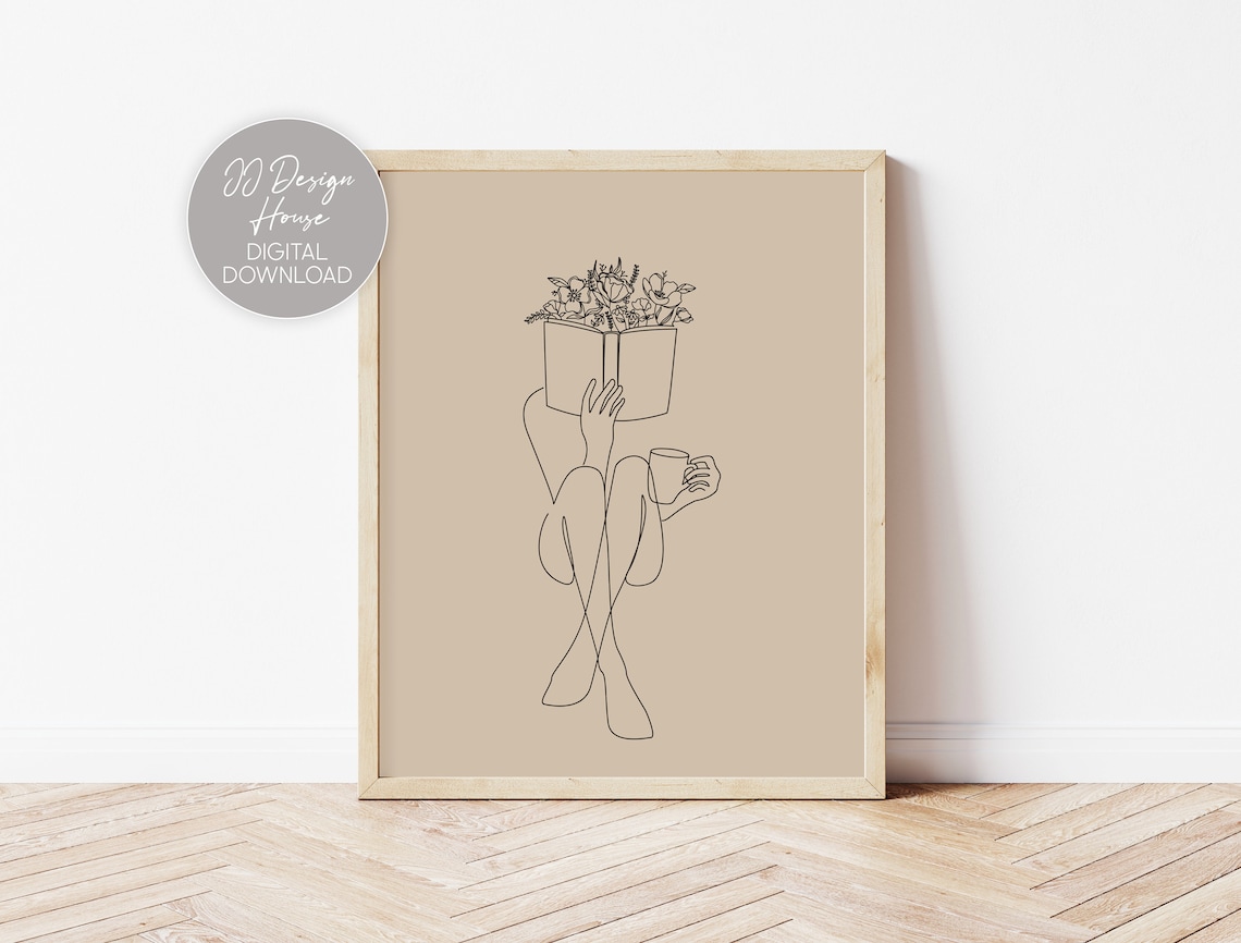 Bookish Print Bookish Gifts Book Wall Art Floral Prints - Etsy