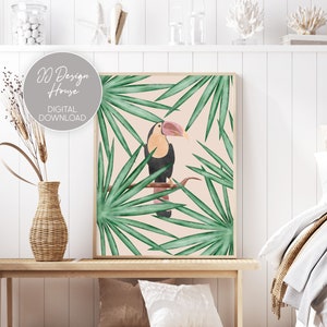 Toucan Bird Art Print, Boho Nursery Decor, Tropical Parrot Wall Art ...