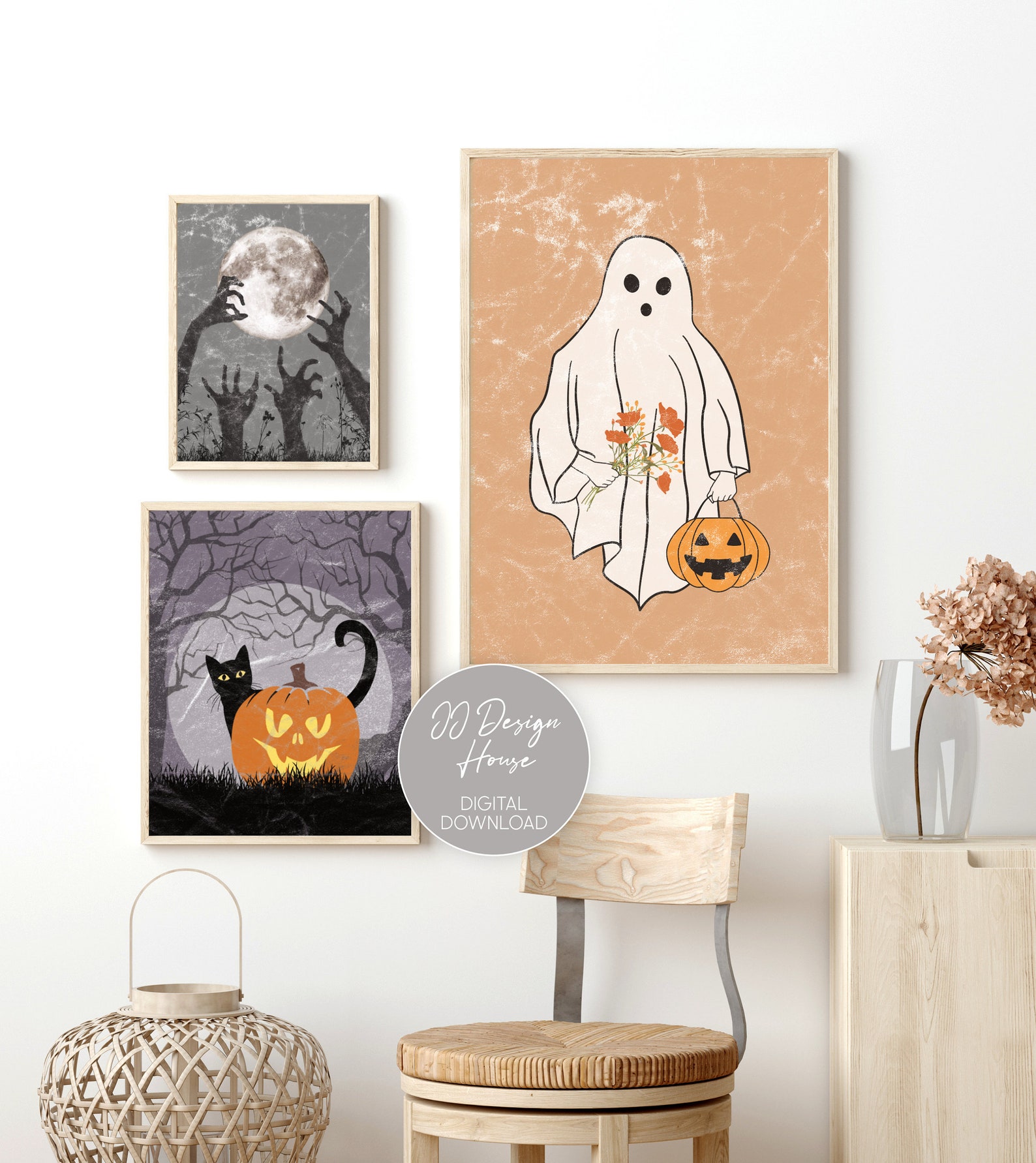 Vintage Halloween Prints Set of 8 Halloween Decor Halloween - Etsy