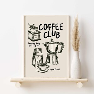 Coffee Club Art Print, Coffee Wall Art, Espresso Wall Art Coffee Wall ...
